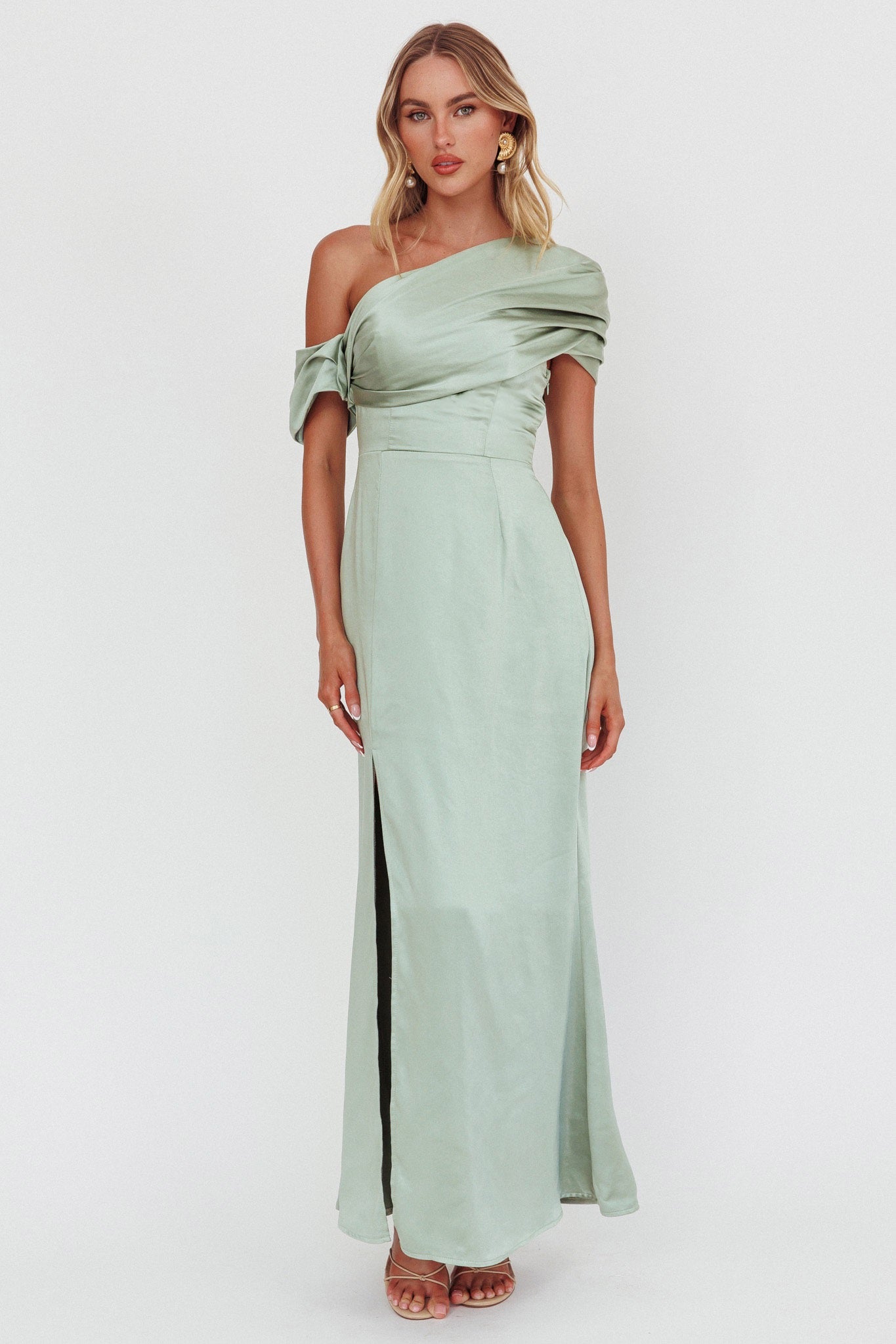 Amelia Cross Shoulder Gown | Glam Cartel